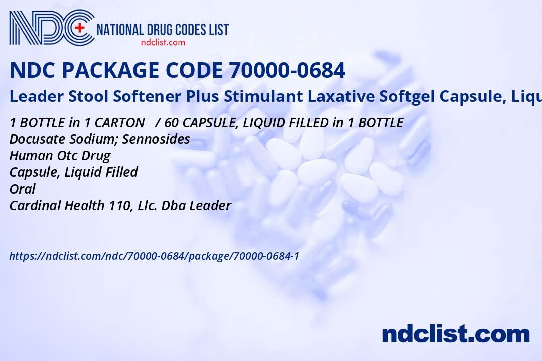Leader Stool Softener Plus Stim NDC Package 70000-0684-1