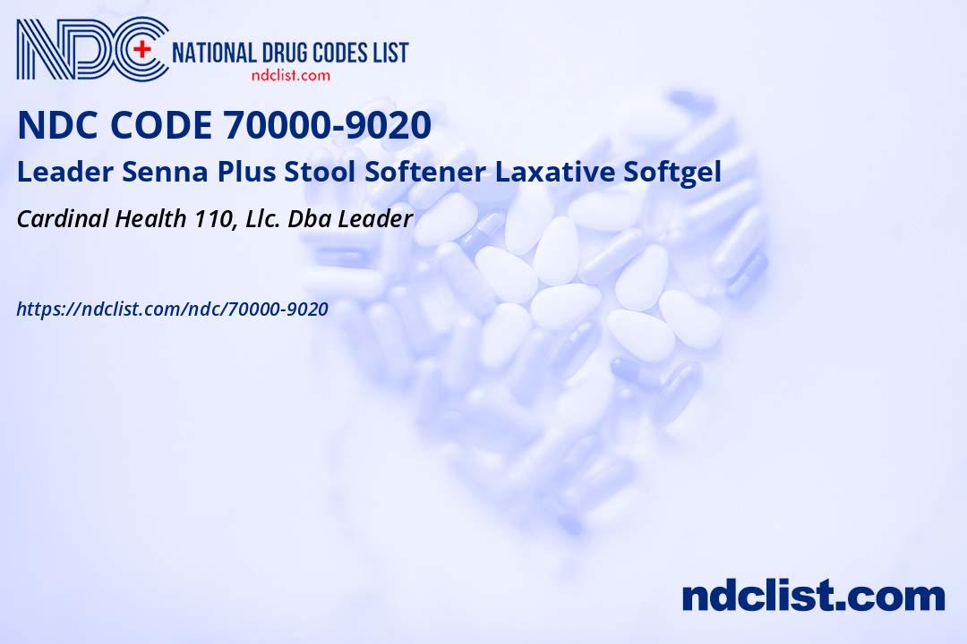 NDC 70000-9020 Leader Senna Plus Stool Softener Laxative Softgel