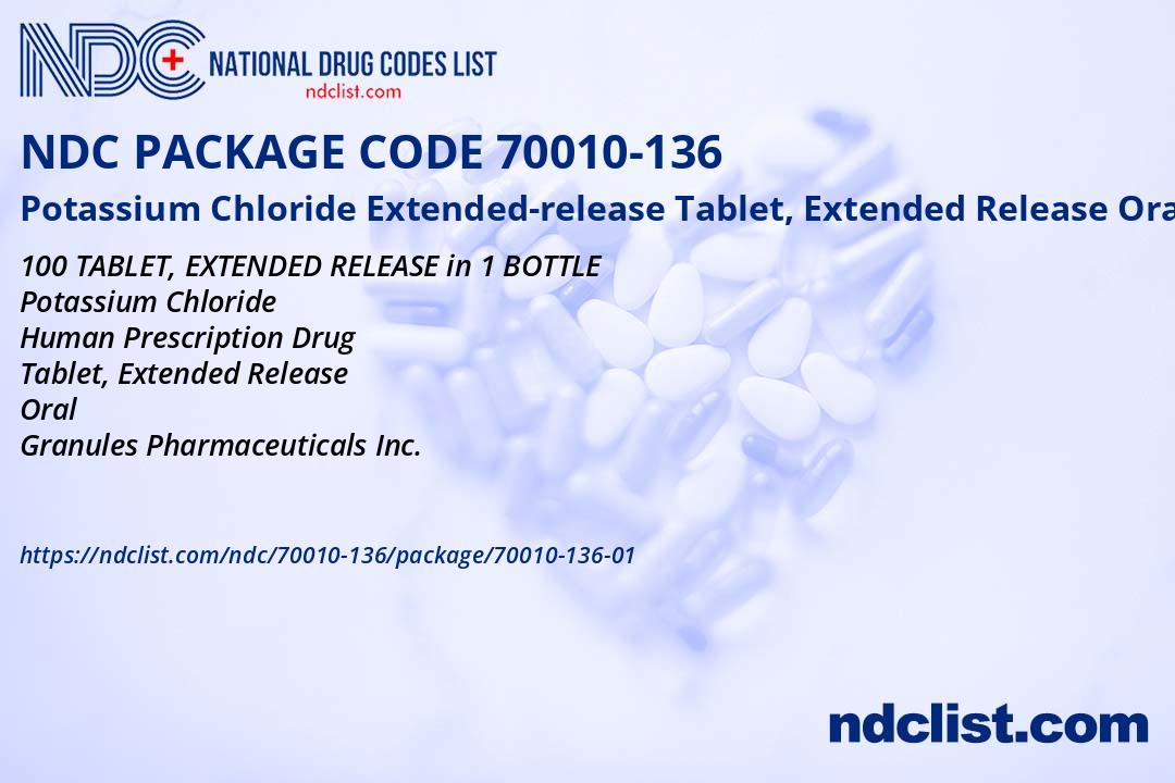 Potassium Chloride Extended-release- NDC70010-136-01