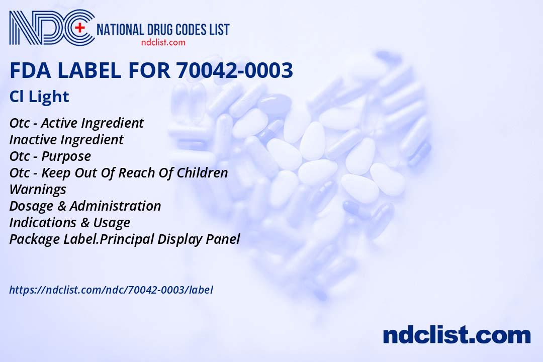 FDA Label for Cl Light - Indications, Usage & Precautions