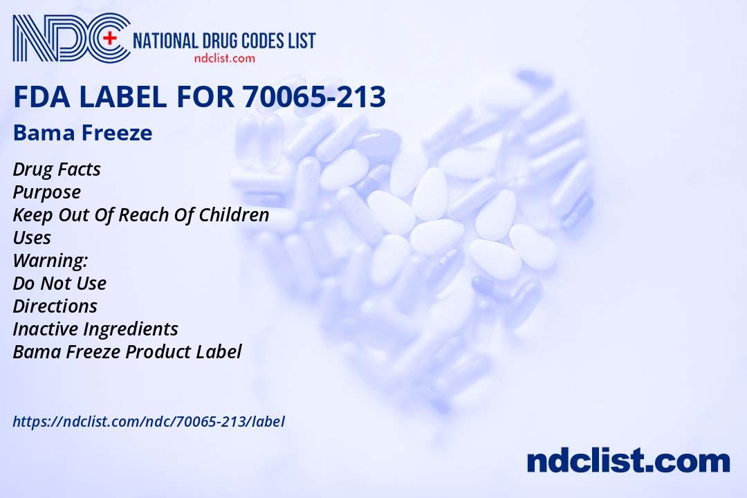 FDA Label for Bama Freeze - Indications, Usage & Precautions
