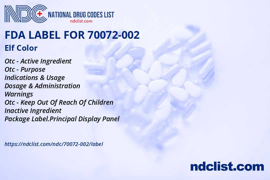 FDA Label for Elf Color - Indications, Usage & Precautions