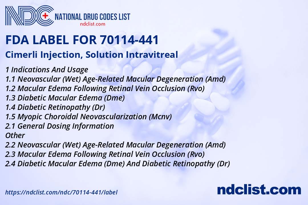 Cimerli Injection, Solution- FDA Label NDC70114-441