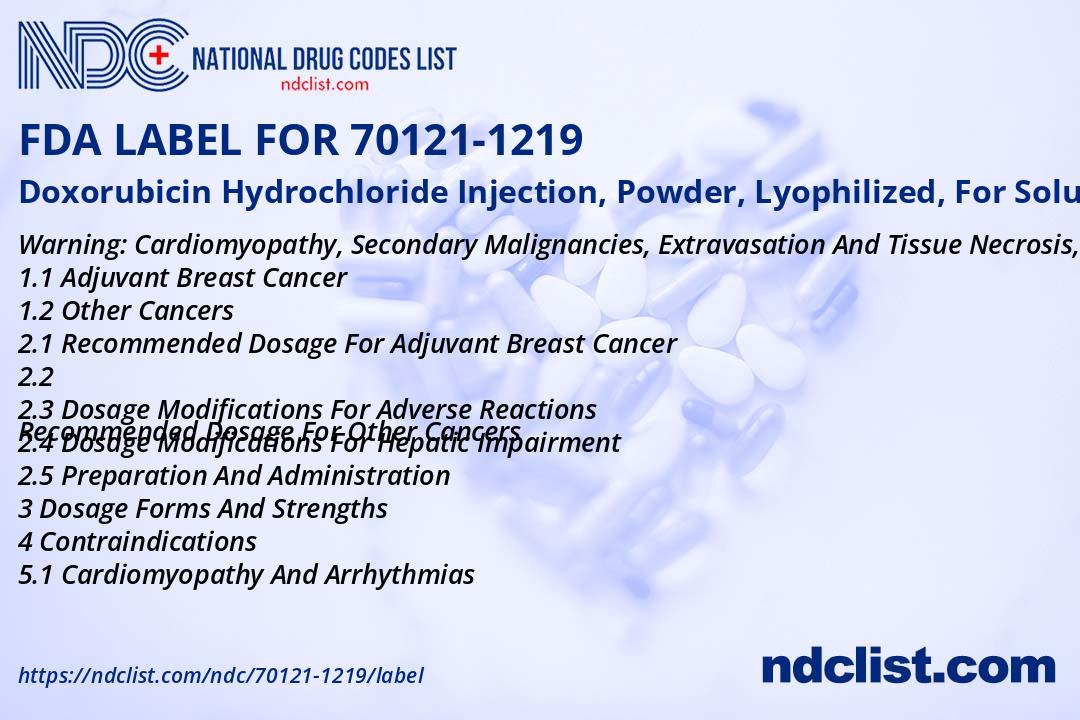 Doxorubicin Hydrochloride FDA Label - NDC 70121-1219
