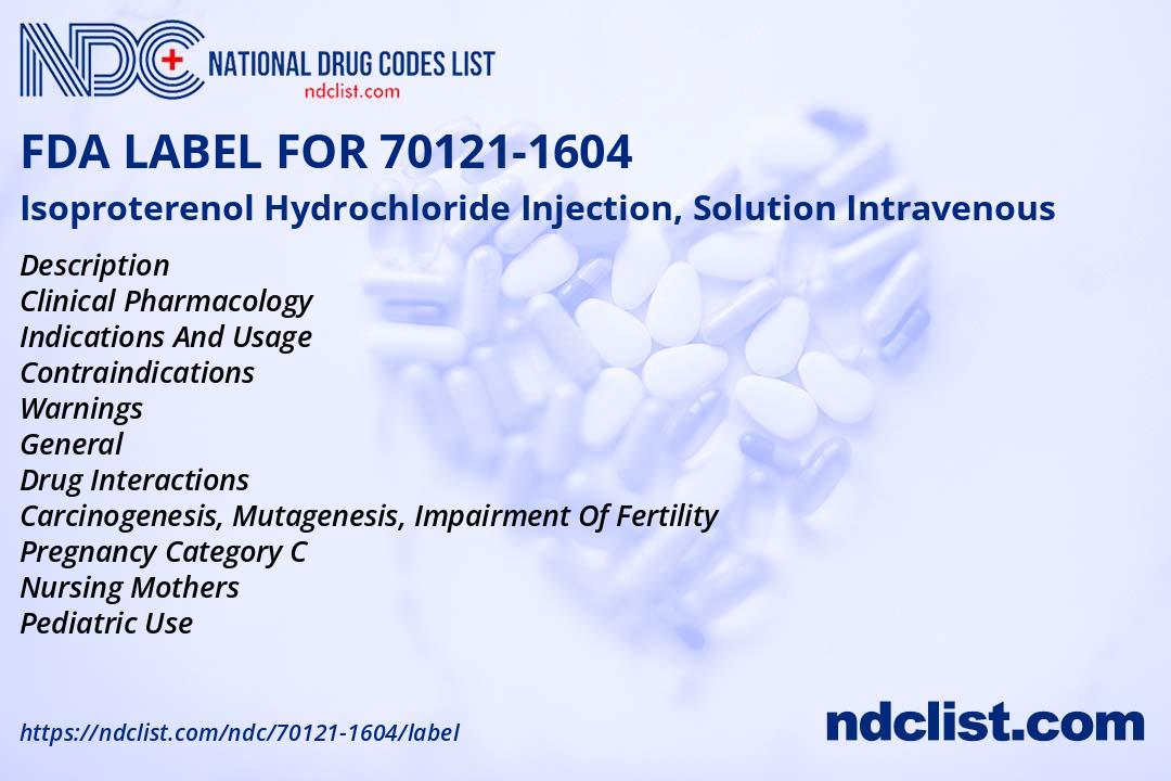 FDA Label for Isoproterenol Hydrochloride Injection, Solution ...