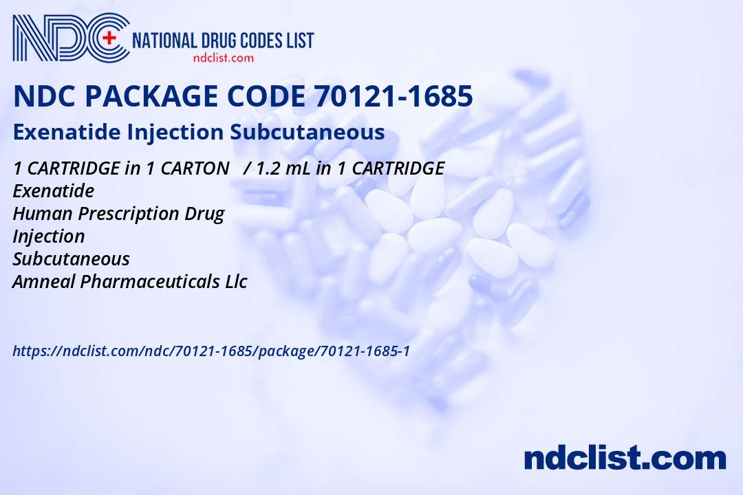 Exenatide Injection NDC Package 70121-1685-1
