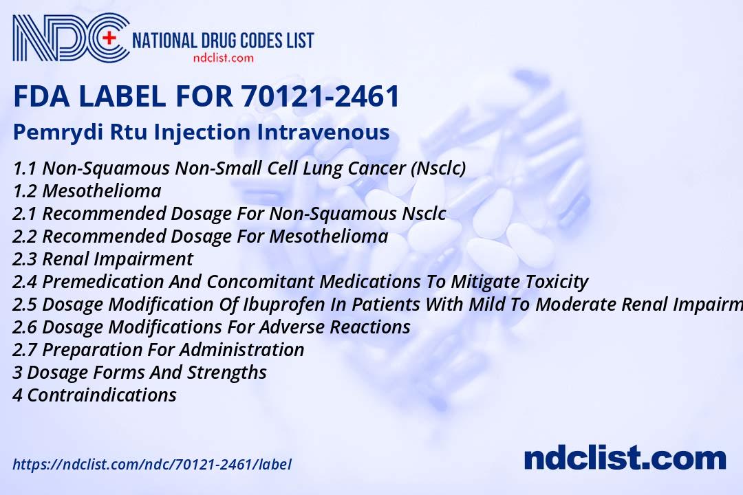 FDA Label for Pemrydi Rtu Injection Intravenous - Indications, Usage & Precautions