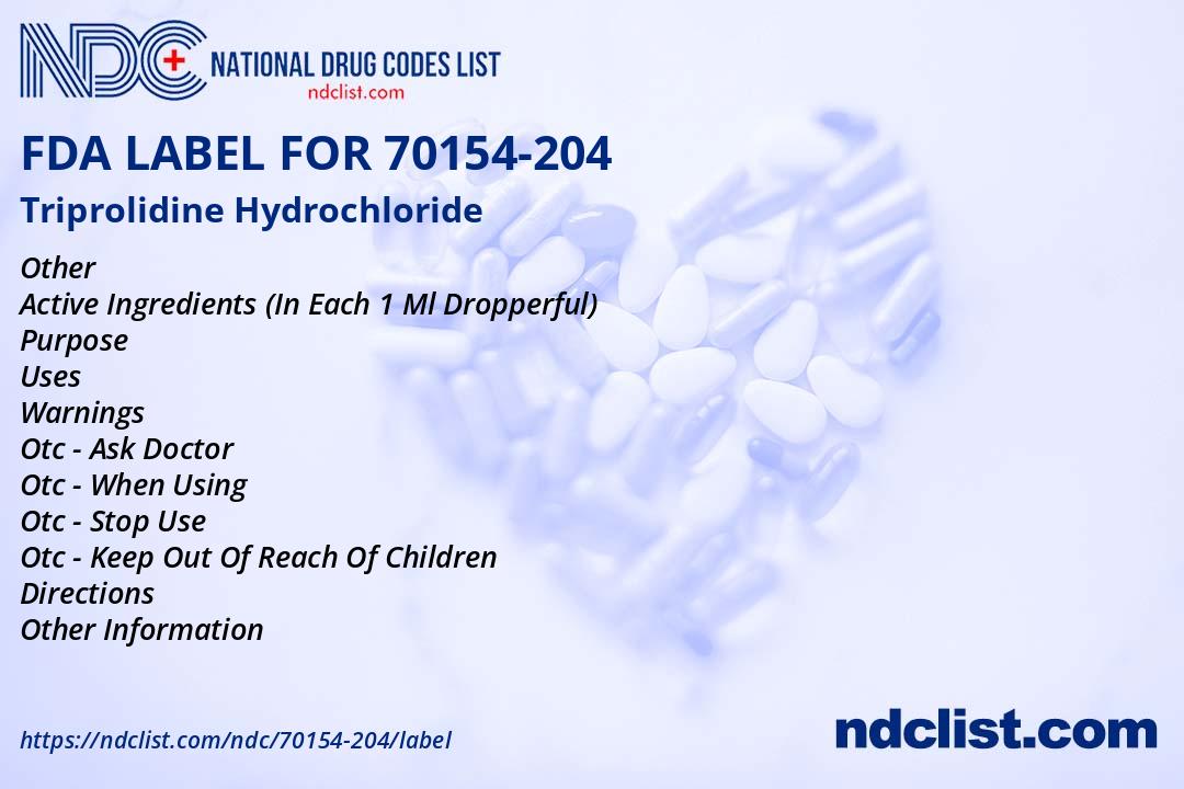 FDA Label for Triprolidine Hydrochloride - Indications, Usage & Precautions
