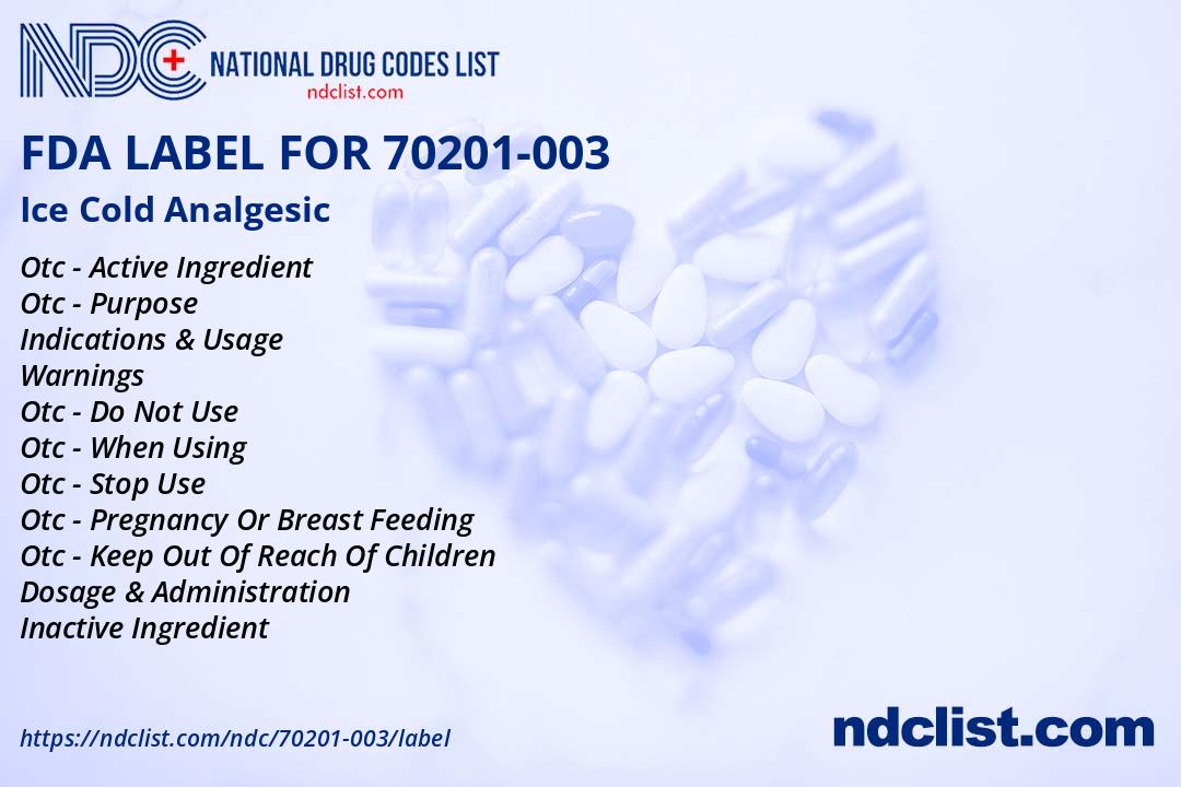 Ice Cold Analgesic- FDA Label NDC70201-003