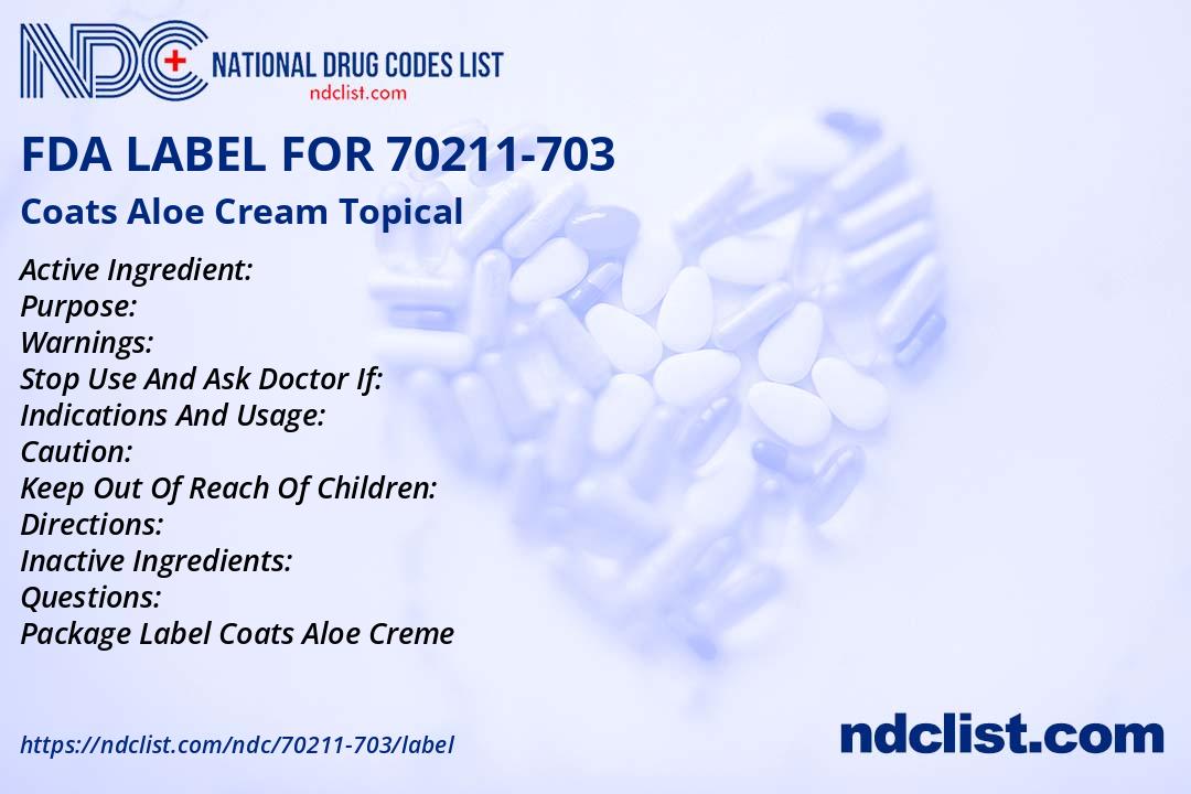 Coats Aloe- FDA Label NDC70211-703