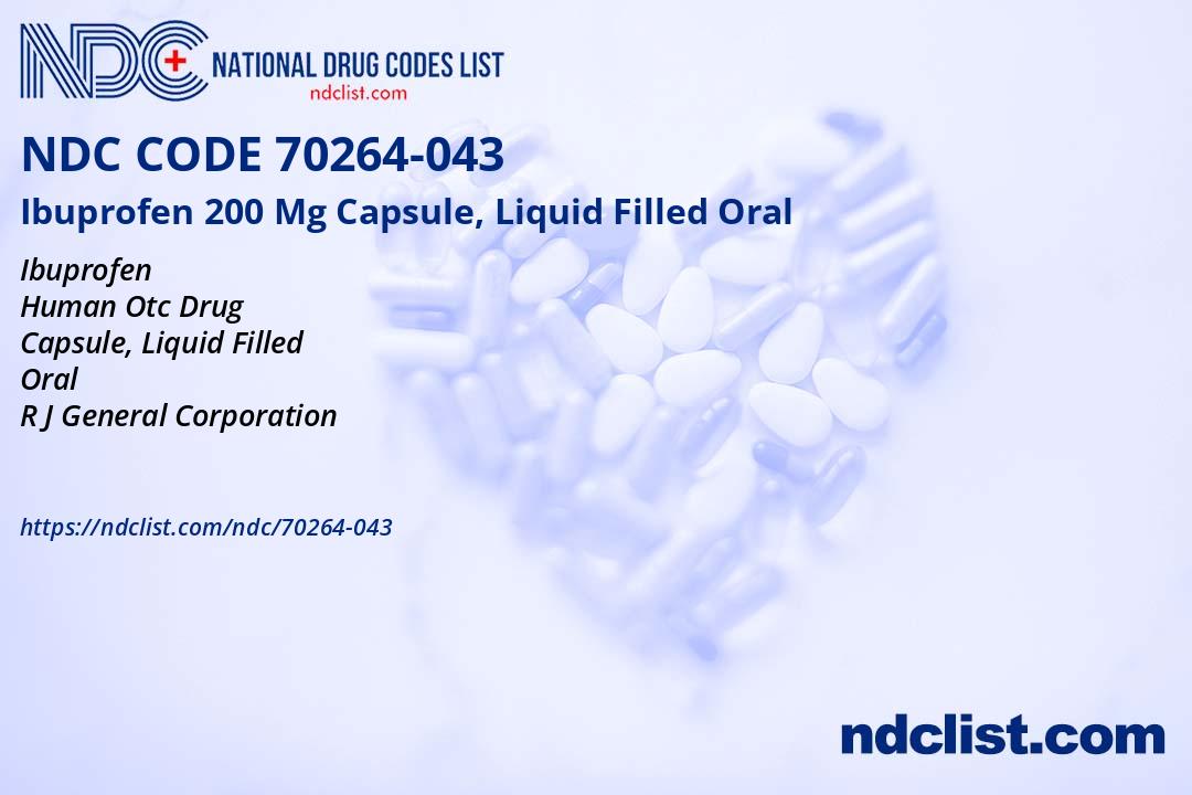Ibuprofen 200 Mg Capsule, Liquid Filled NDC 70264-043