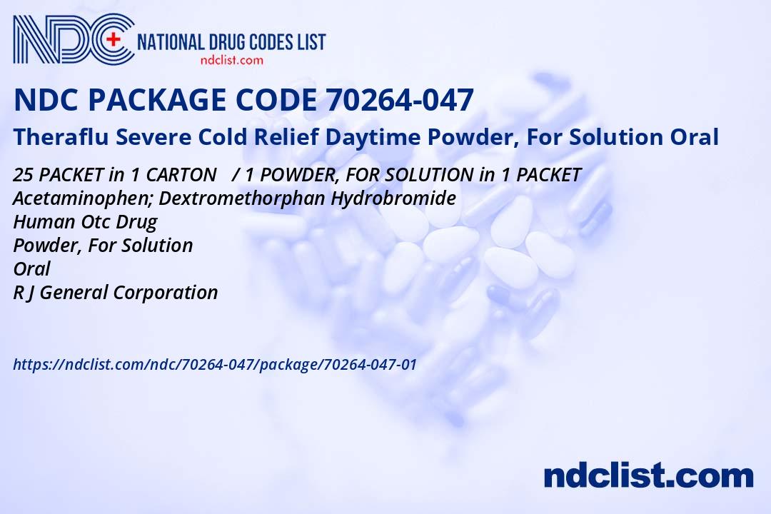 NDC Package 70264-047-01 Theraflu Severe Cold Relief Daytime Powder ...