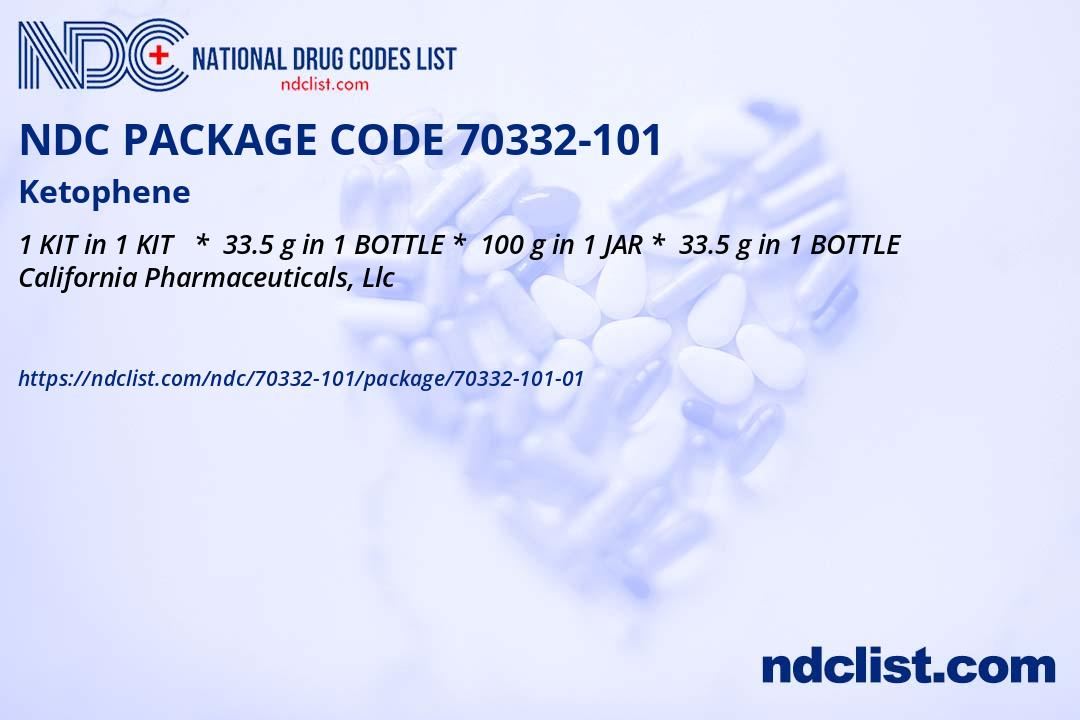 Ketophene NDC Package 70332-101-01