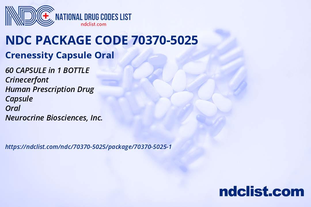 NDC Package 70370-5025-1 Crenessity Capsule Oral