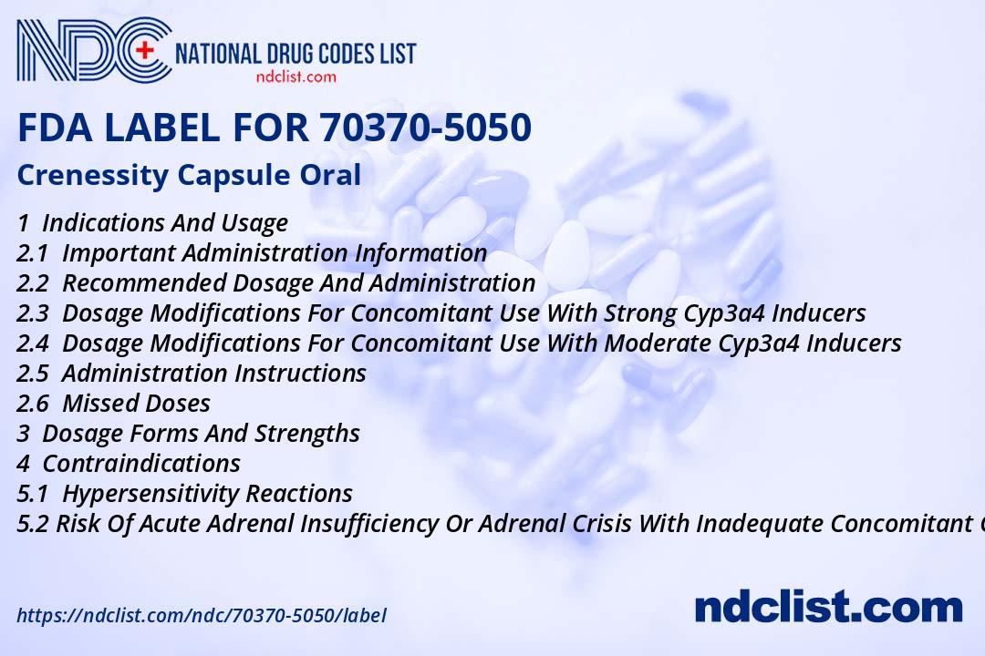 FDA Label for Crenessity Capsule Oral - Indications, Usage & Precautions