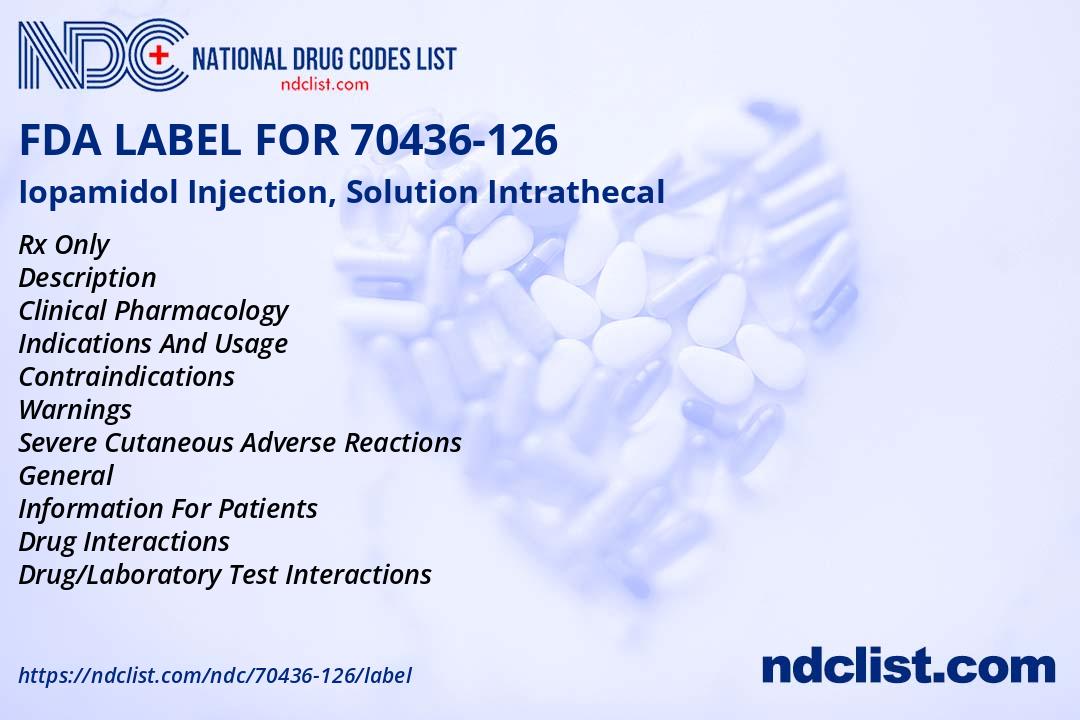 FDA Label for Iopamidol Injection, Solution Intrathecal - Indications ...