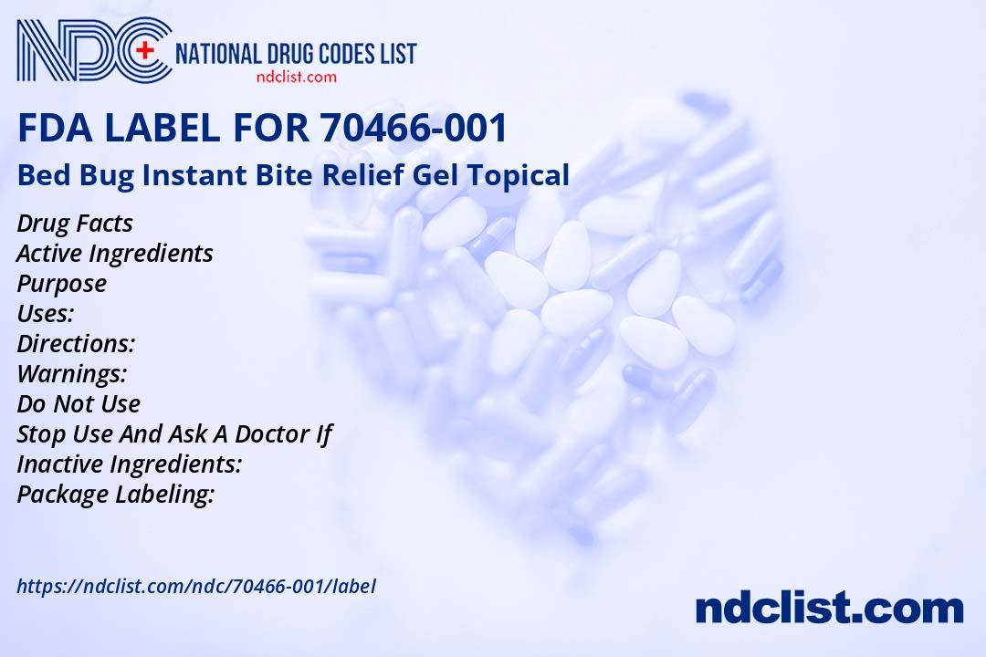 FDA Label for Bed Bug Instant Bite Relief Gel Topical - Indications ...