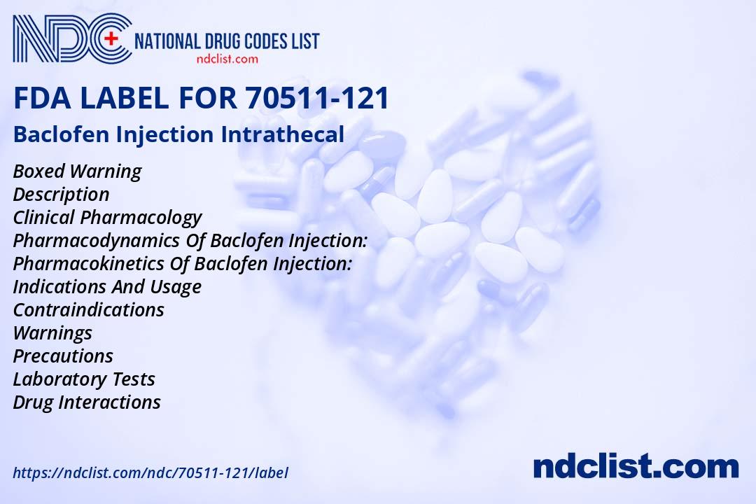 FDA Label for Baclofen Injection Intrathecal - Indications, Usage ...