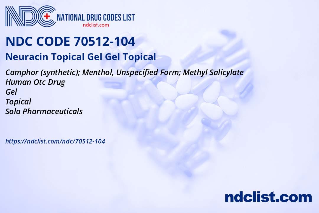 NDC 70512-104 Neuracin Topical Gel Gel Topical