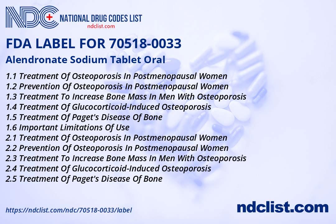 FDA Label for Alendronate Sodium Tablet Oral - Indications, Usage ...