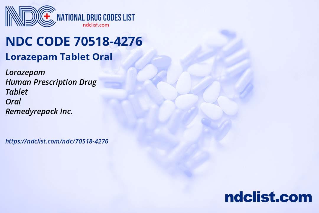 NDC 70518-4276 Lorazepam Tablet Oral