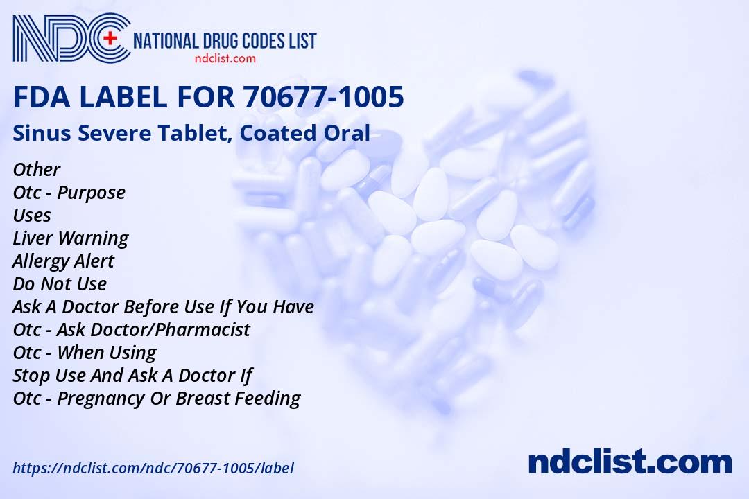 FDA Label for Sinus Severe Tablet, Coated Oral - Indications, Usage ...