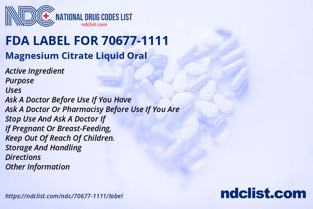 FDA Label for Magnesium Citrate Liquid Oral - Indications, Usage ...
