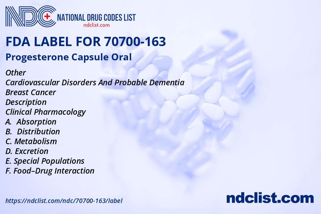 FDA Label for Progesterone Capsule Oral - Indications, Usage & Precautions