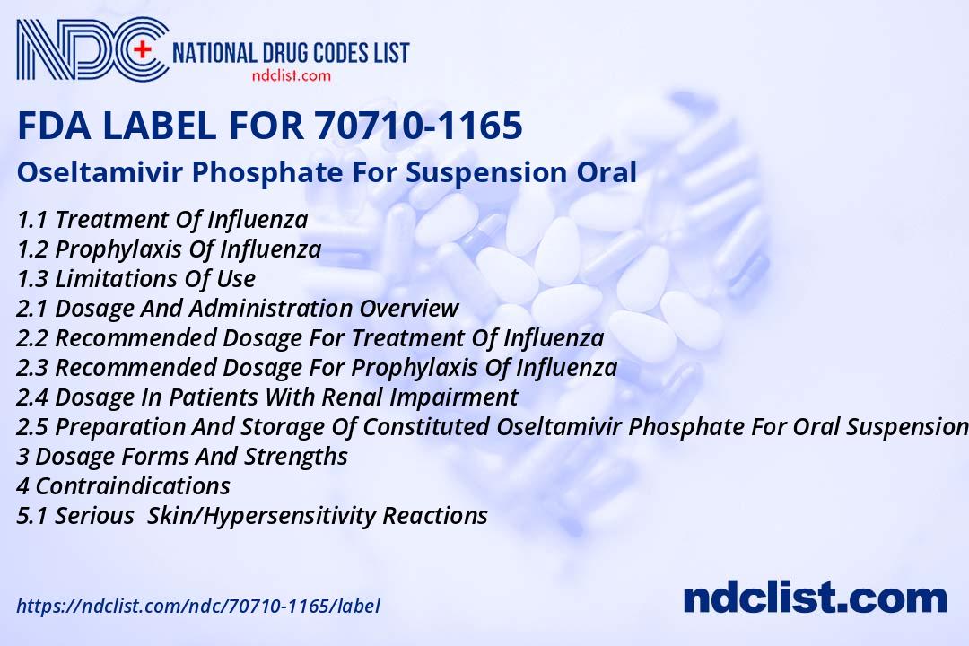 FDA Label for Oseltamivir Phosphate For Suspension Oral - Indications ...