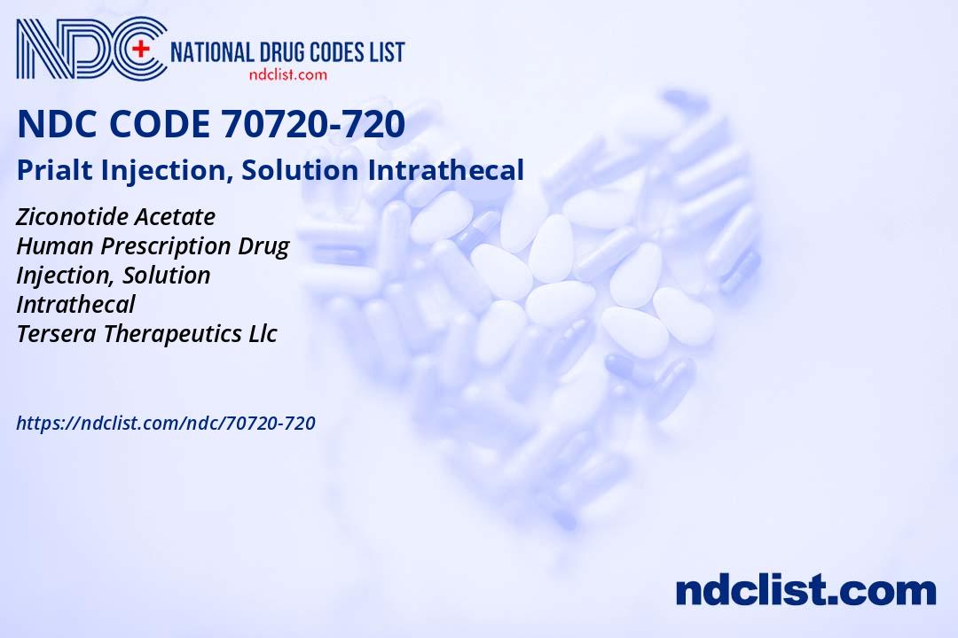 NDC 70720-720 Prialt Injection, Solution Intrathecal