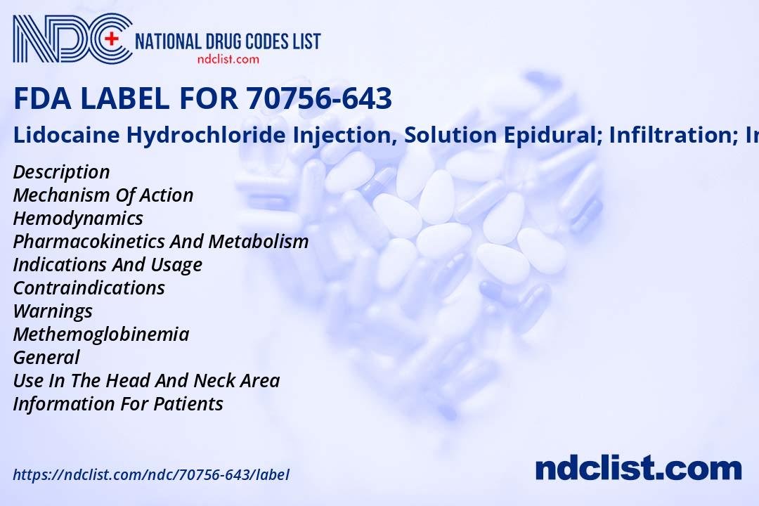 FDA Label for Lidocaine Hydrochloride Injection, Solution Epidural ...
