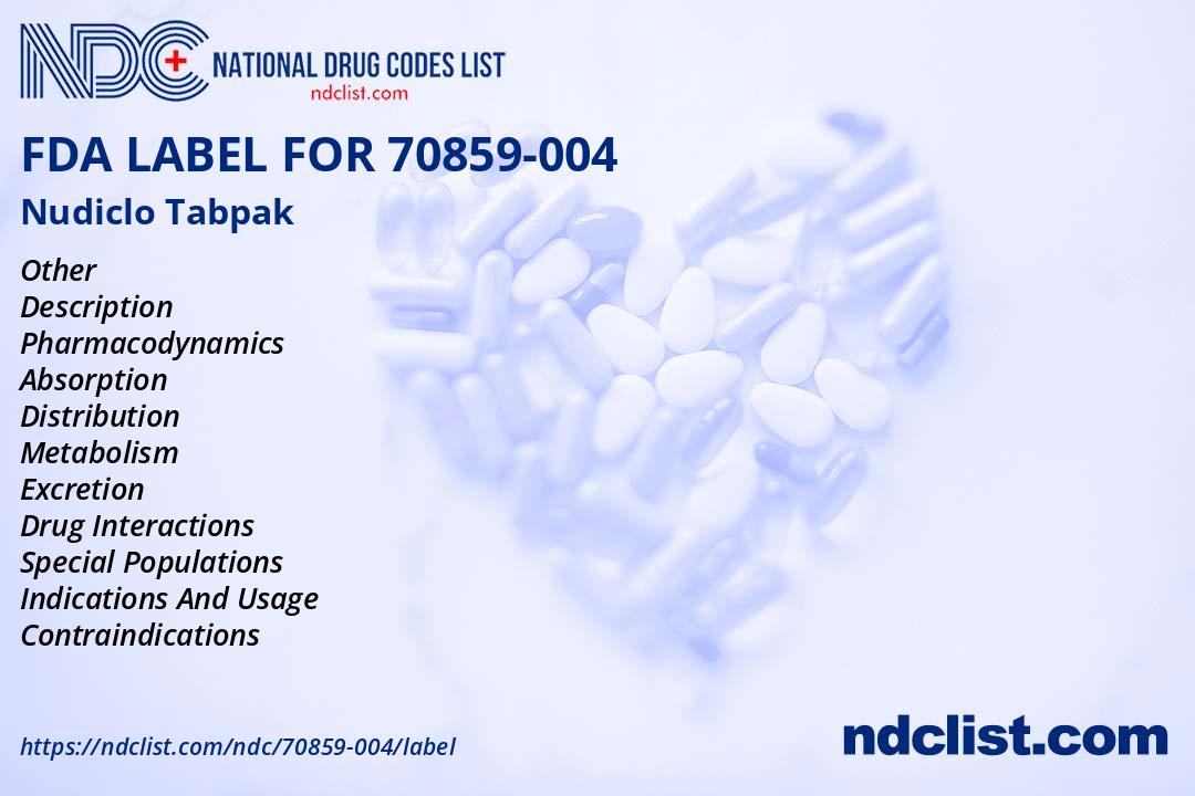 FDA Label for Nudiclo Tabpak - Indications, Usage & Precautions