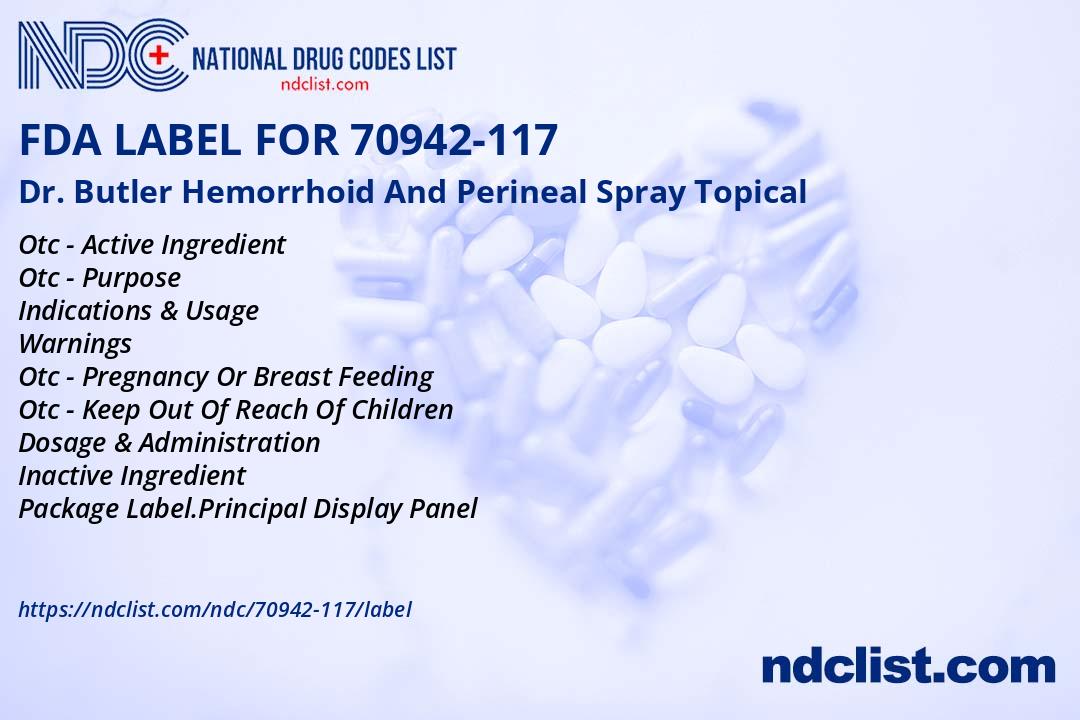 FDA Label for Dr. Butler Hemorrhoid And Perineal Spray Topical ...