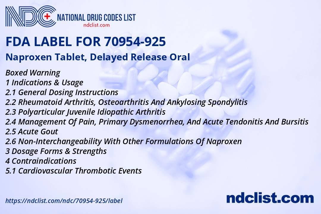 FDA Label for Naproxen Tablet, Delayed Release Oral - Indications ...