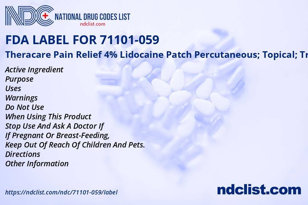 Theracare Pain Relief 4% Lidocaine- FDA Label NDC71101-059