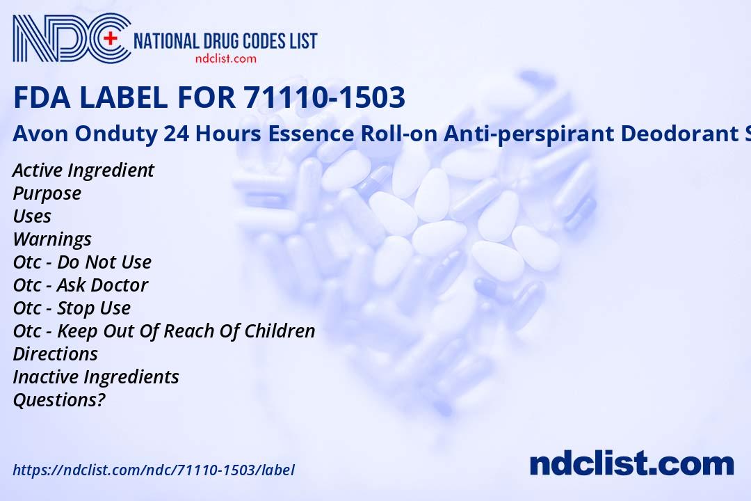 FDA Label for Avon Onduty 24 Hours Essence Roll-on Anti-perspirant ...