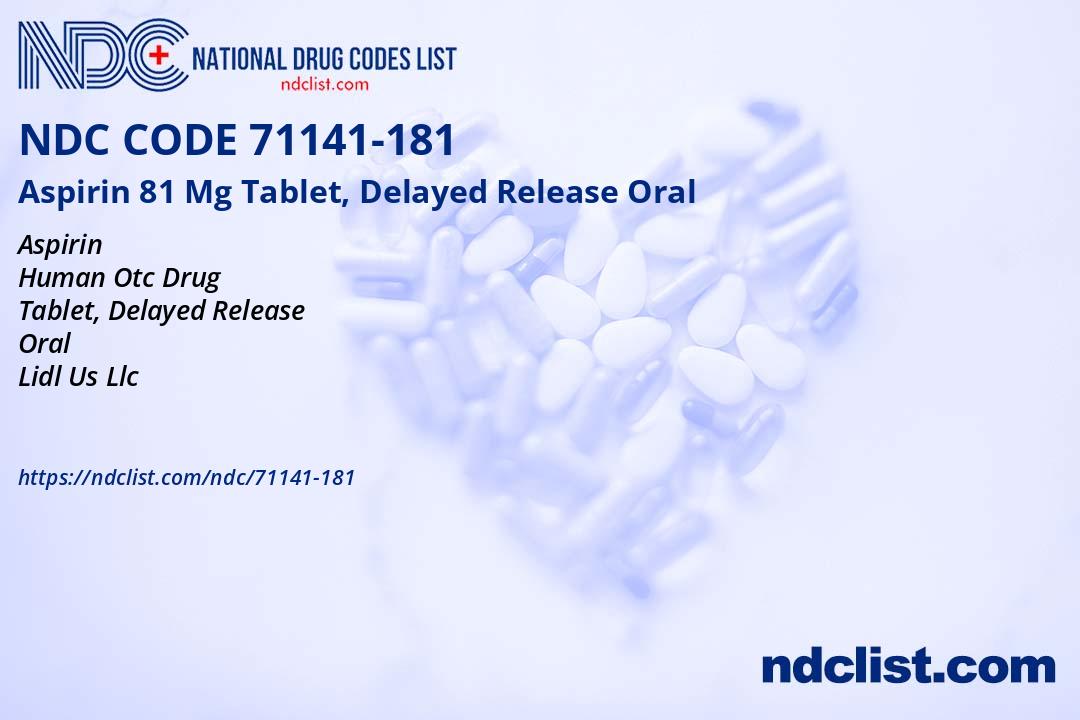 Aspirin 81 Mg Tablet, Delayed Release NDC 71141-181