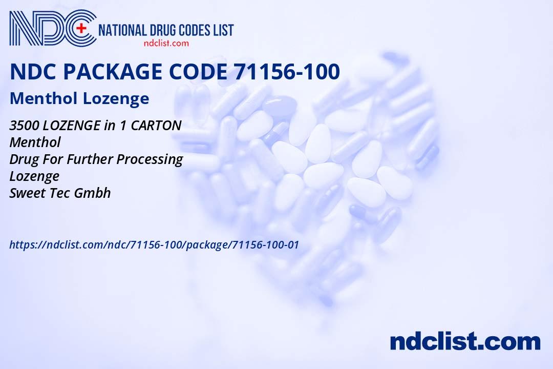 Menthol Lozenge- NDC71156-100-01