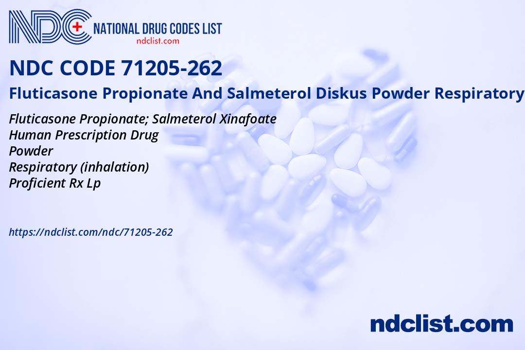 NDC 71205-262 Fluticasone Propionate And Salmeterol Diskus Powder ...
