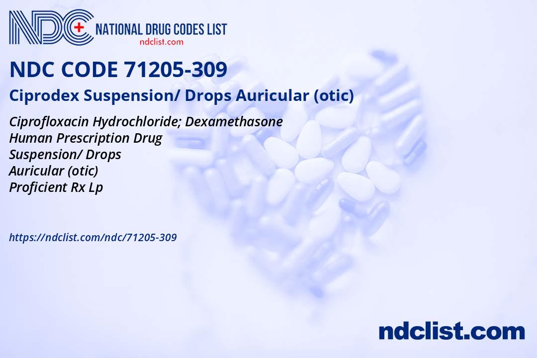 NDC 71205-309 Ciprodex