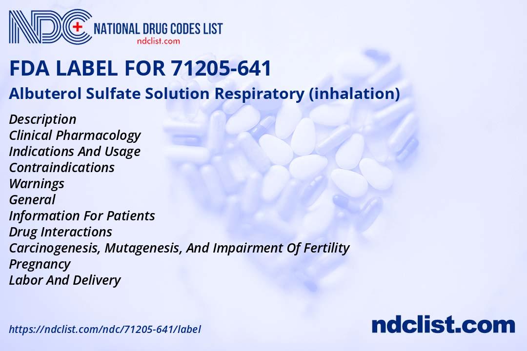 FDA Label for Albuterol Sulfate Solution Respiratory (inhalation ...