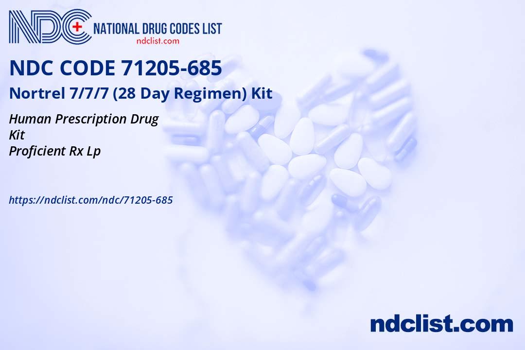 NDC 71205-685 Nortrel 7/7/7 (28 Day Regimen) Kit