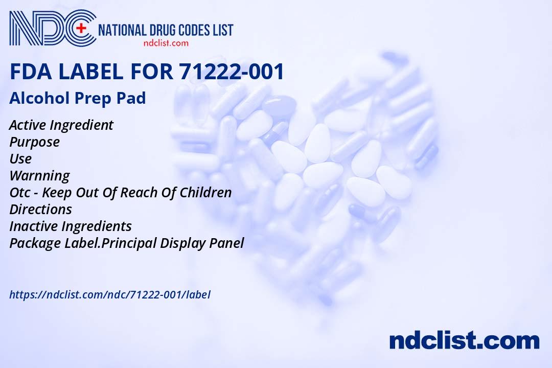 FDA Label for Alcohol Prep Pad - Indications, Usage & Precautions