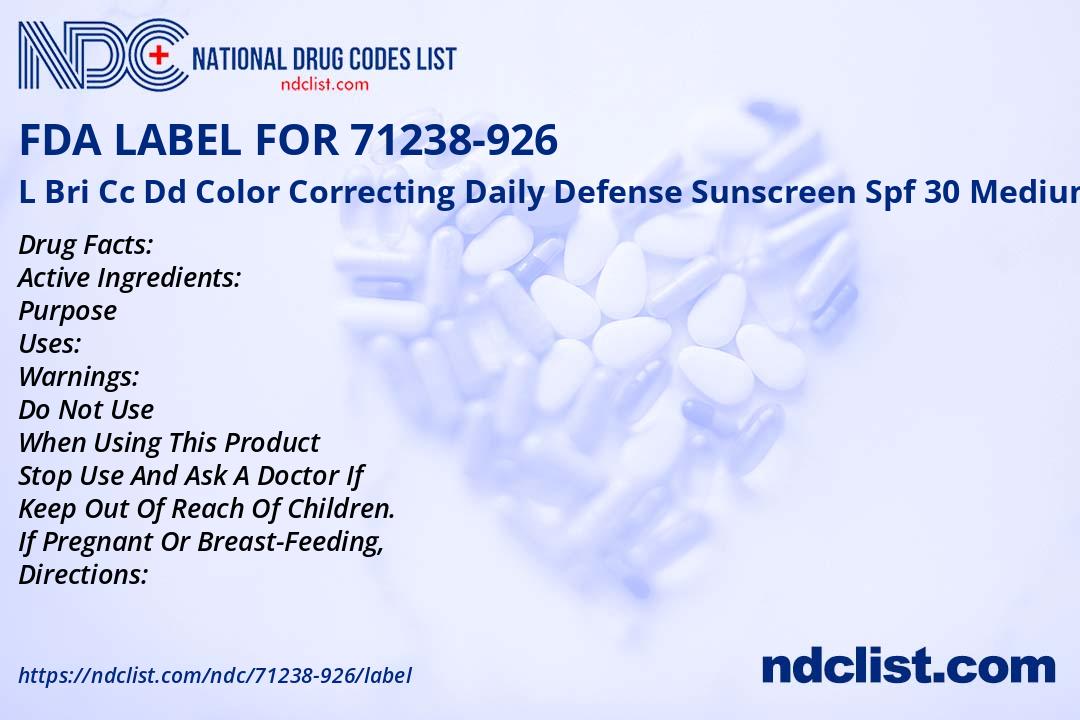 L Bri Cc Dd Color Correcting Dail- FDA Label NDC71238-926