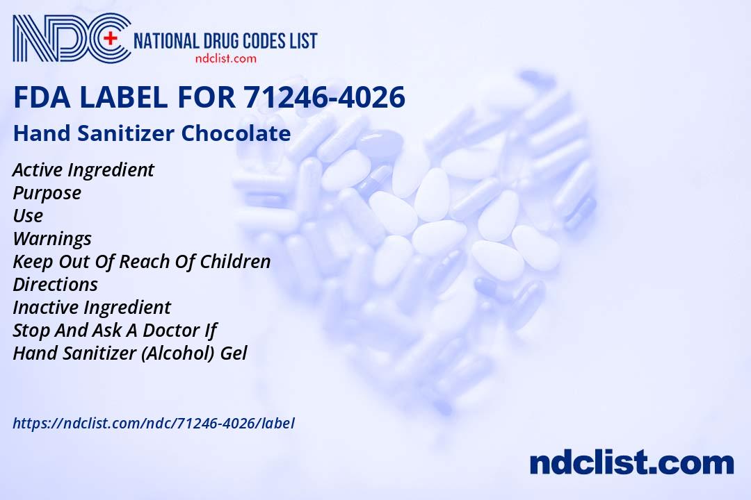 Hand Sanitizer Chocolate - FDA Label NDC 71246-4026
