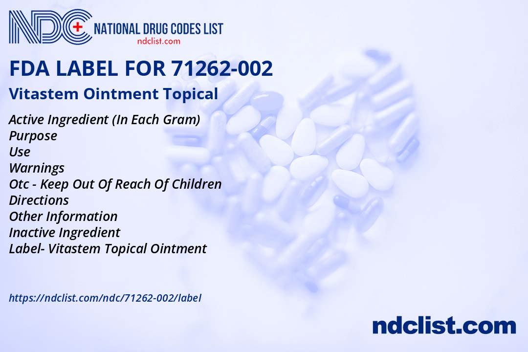 FDA Label for Vitastem Ointment Topical - Indications, Usage & Precautions