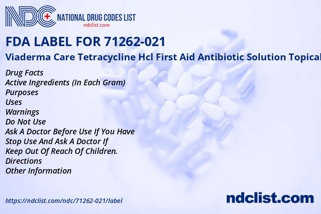 Viaderma Care Tetracycline Hcl Fi- FDA Label NDC71262-021