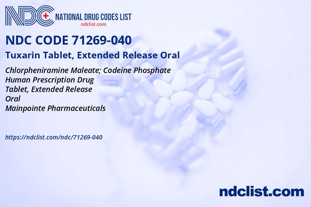 Tuxarin Tablet, Extended Release NDC 71269-040