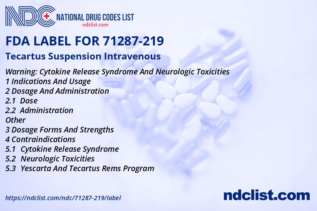 Tecartus Suspension FDA Label - NDC 71287-219