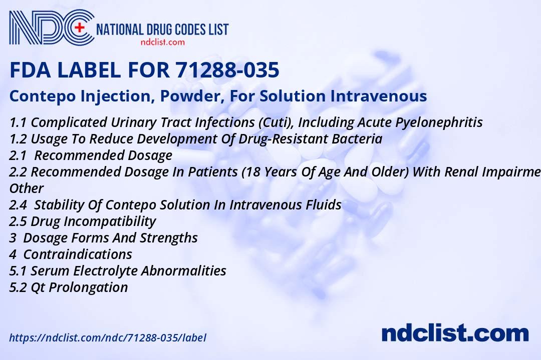FDA Label for Contepo Injection, Powder, For Solution Intravenous ...
